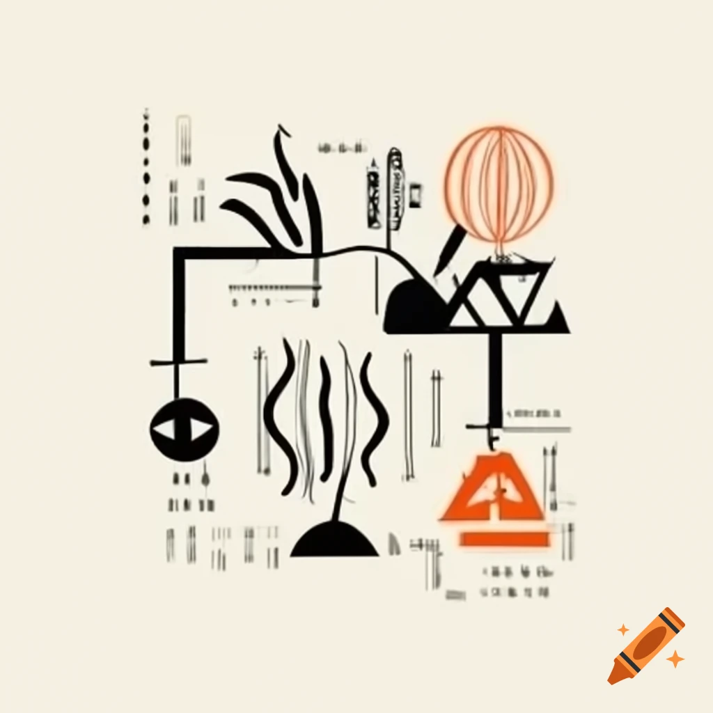 Minimalist picasso-style abstract logos with bold lines and hand-drawn ...