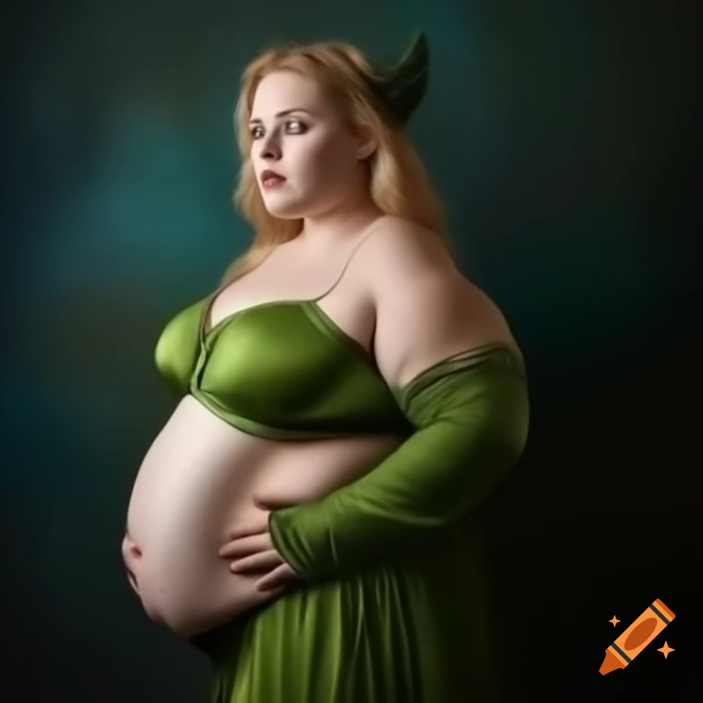 Plus size elf woman with blonde hair, full-body view on Craiyon