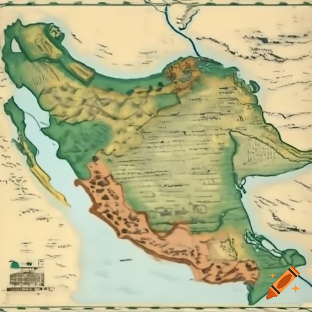 Historical map of iran from 100 years ago on Craiyon