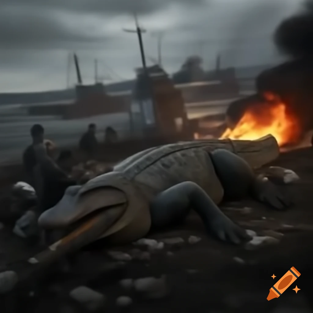 Abstract representation of Tralalero Tralala against Bombardino crocodilo on Craiyon