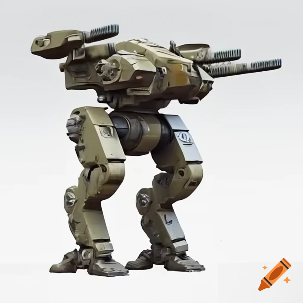 Ultra-detailed mech design with proportionate limbs against white ...