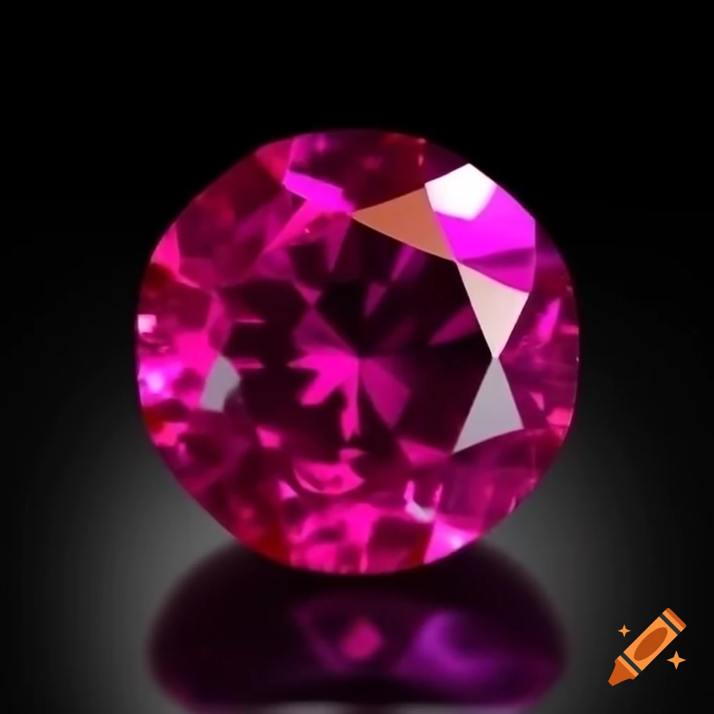 Intense light reflecting off ruby gemstone on Craiyon