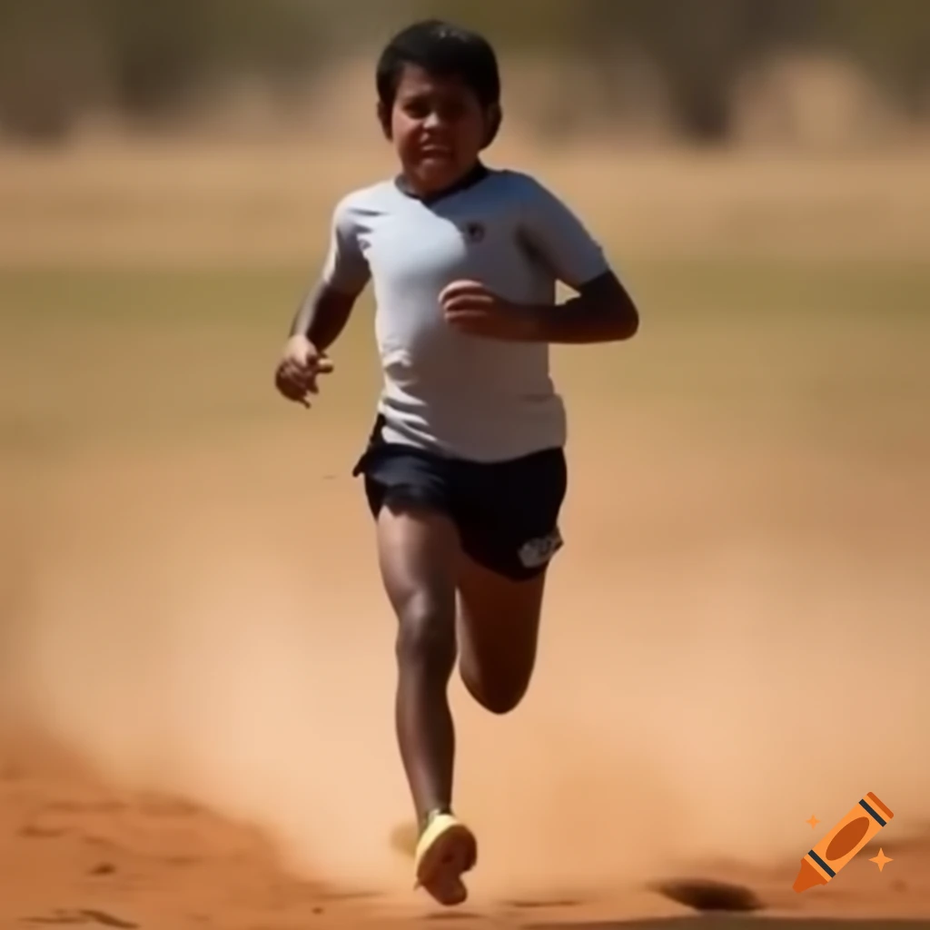 Boy practicing rugby drills on dusty field at sunset on Craiyon