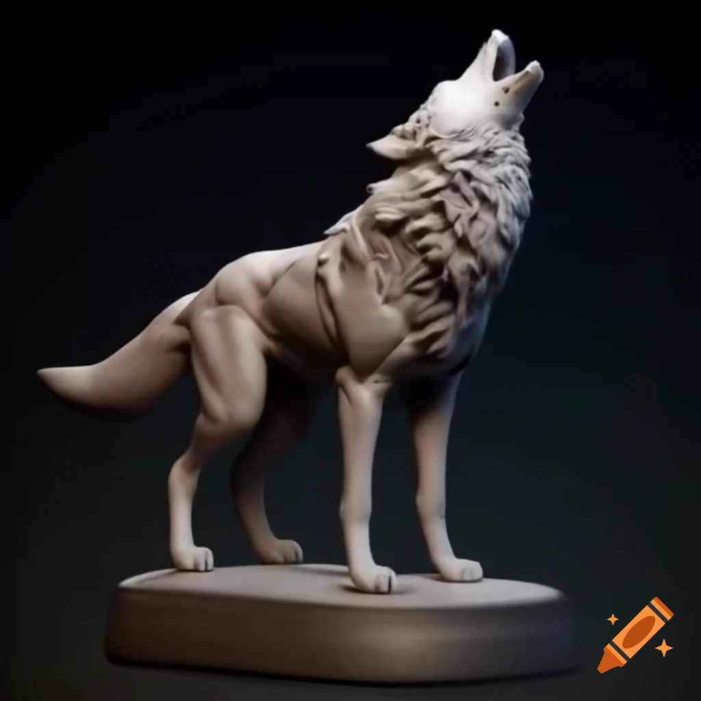Model of a wolf showcasing body structure from all angles for sculpting ...