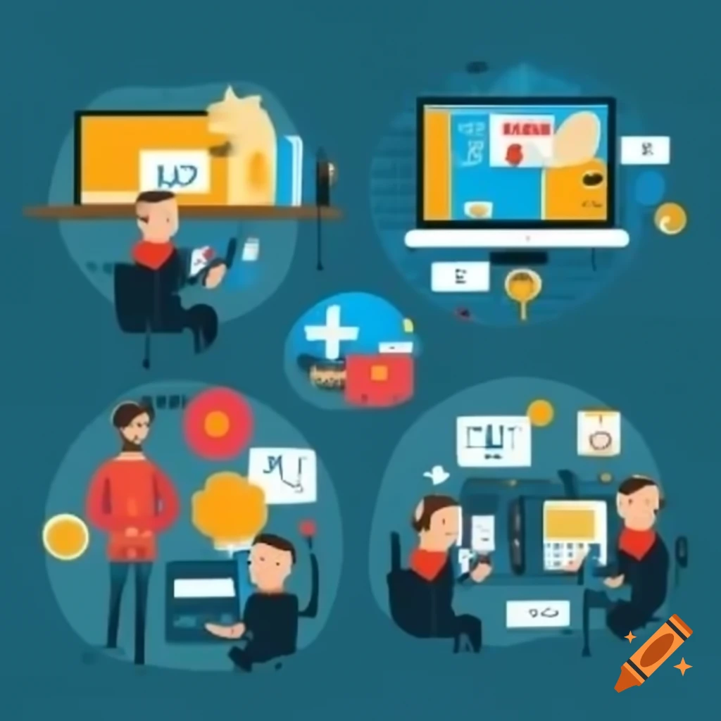 Reflective image focusing on computer science with bots and code on Craiyon