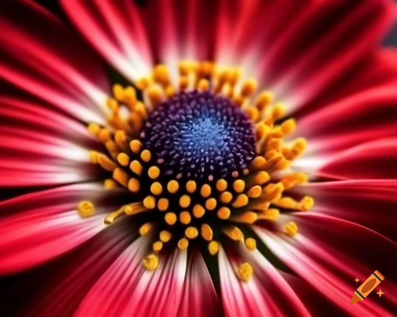 Ultra-realistic close-up of blooming flower with detailed petals and ...