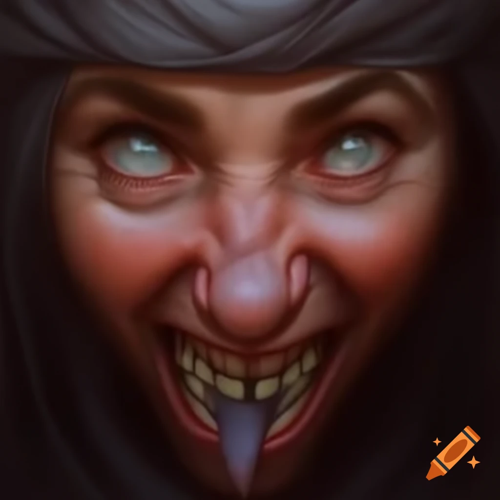 Enticer character with attractive facade but revealing barbed teeth on ...