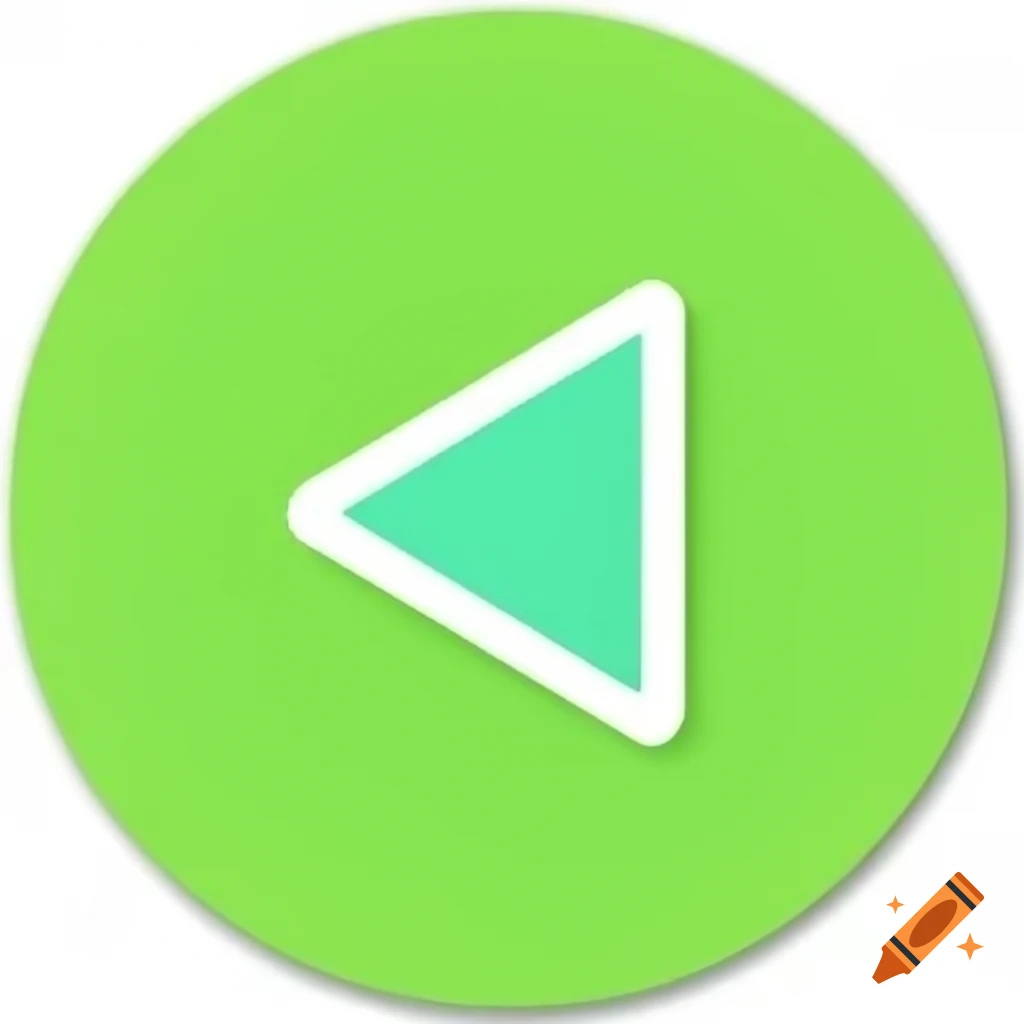 Modern play button icon with triangular arrow in vibrant green on rounded background on Craiyon