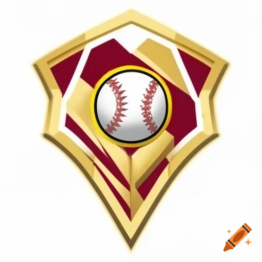 Softball emblem design for 'Thunderbats' in garnet, gold, and white on ...