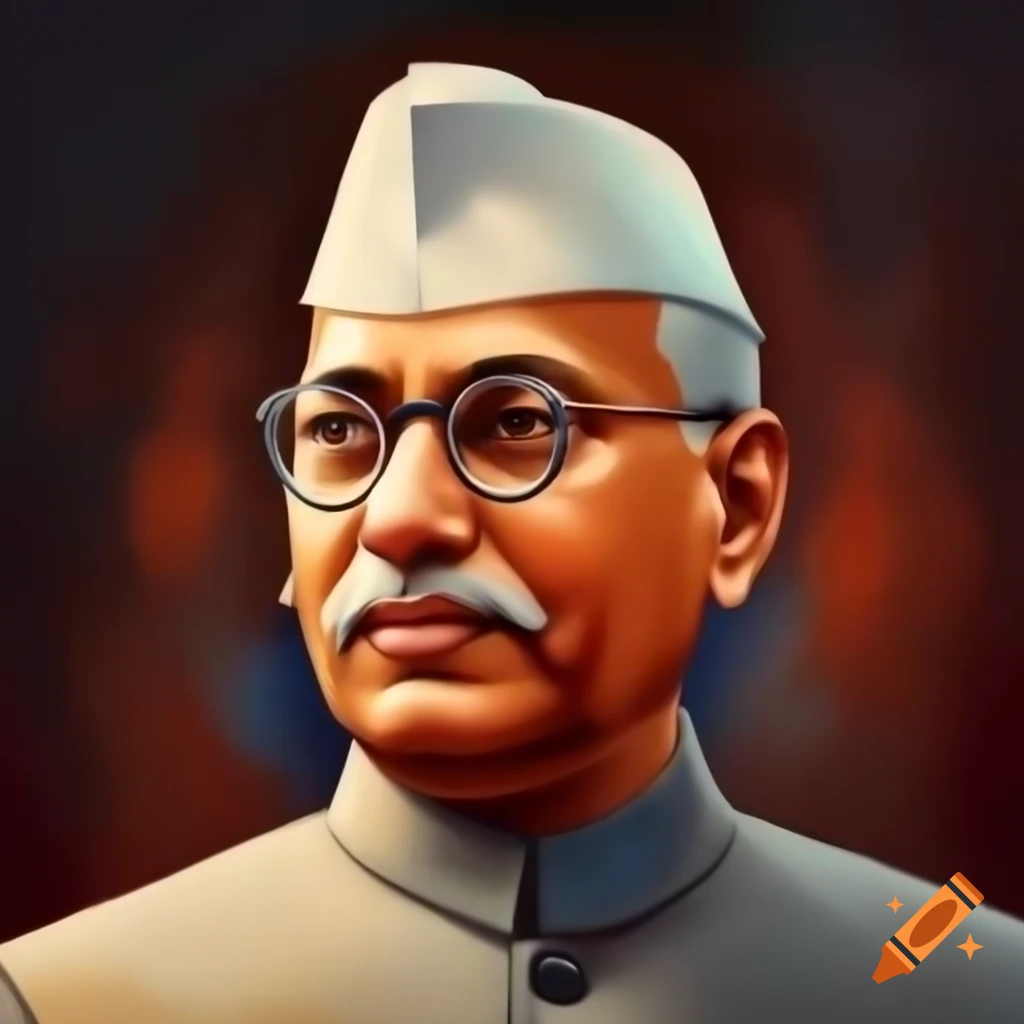 Portrait of Nethaji Subash Chandra Bose, Indian freedom fighter on Craiyon