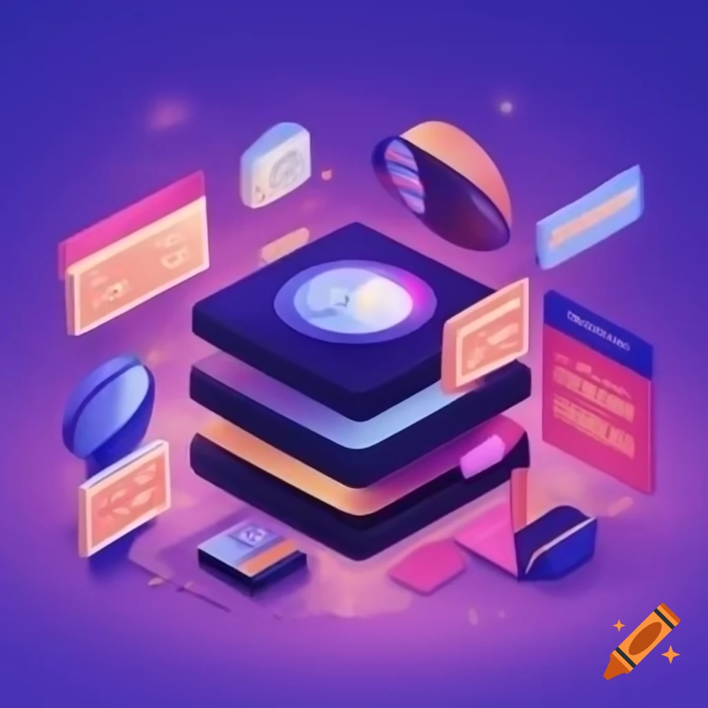 Conceptual representation of a database art design on Craiyon