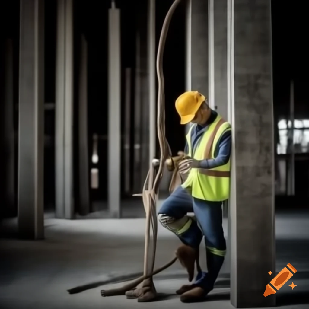 Construction worker at a worksite on Craiyon
