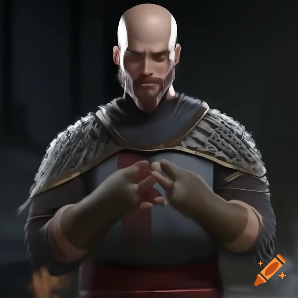 Anime character with chainmail torso and gray skin, featuring tattoos ...