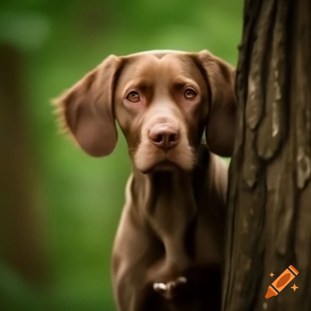 Small dog resting under a tree on Craiyon