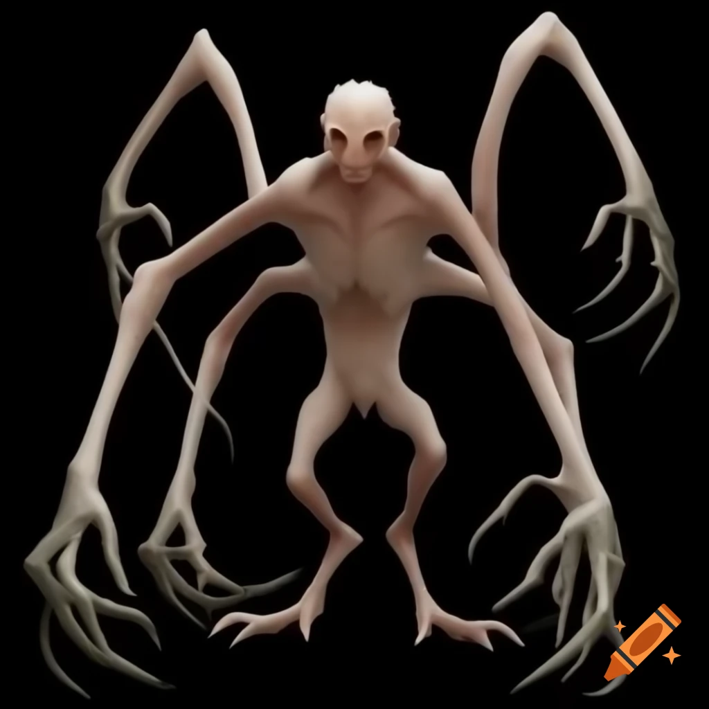 Fictional creature with four thick legs and deformed appendages ...