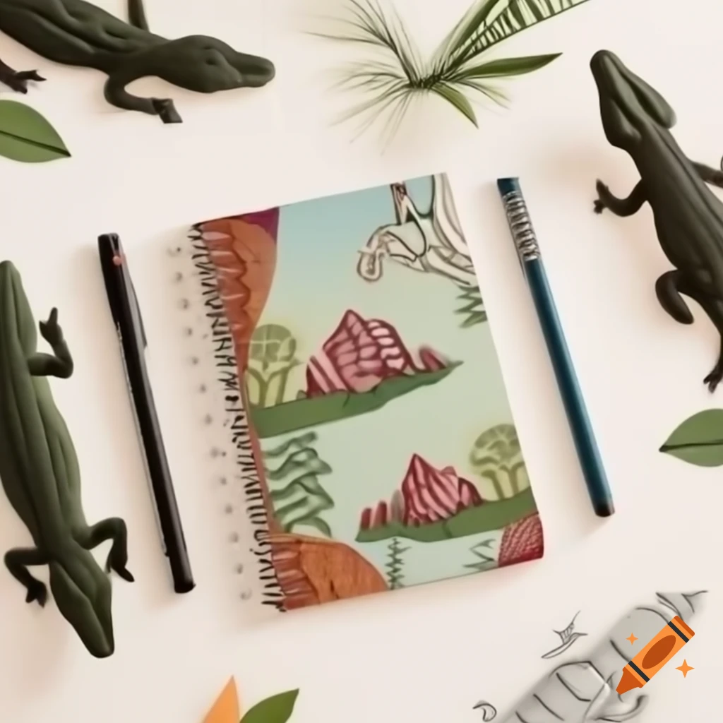 Notepad with northern territory cover, crocodile, and aboriginal ...