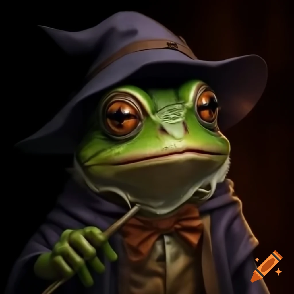 Frog in halloween death costume on Craiyon