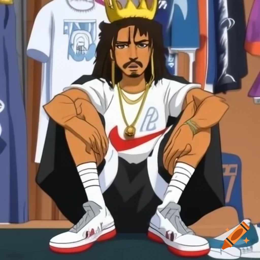 Character design inspired by boondocks with crown logo shirt and gold ...