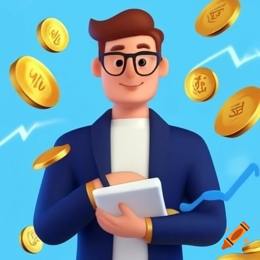 Friendly financial mentor character named Max, charismatic man with ...