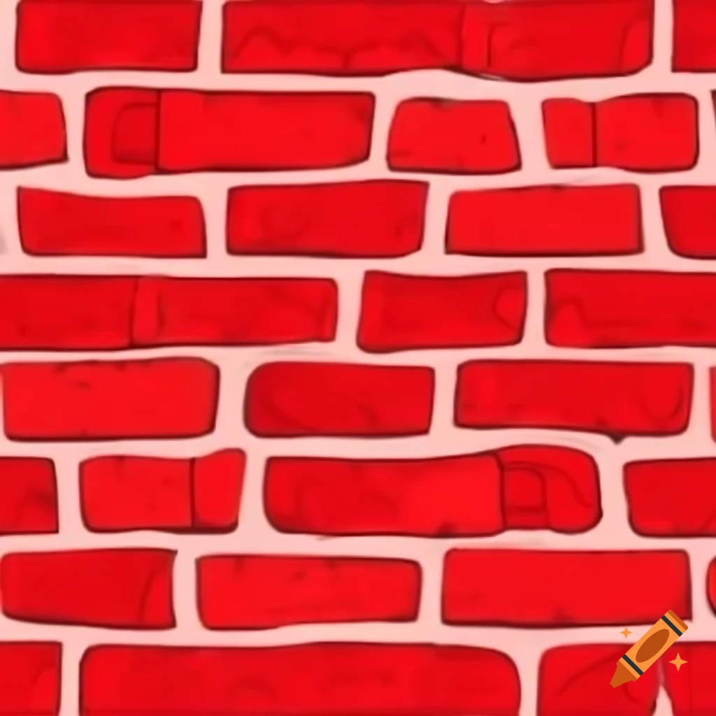 Cartoon red brick pattern on Craiyon