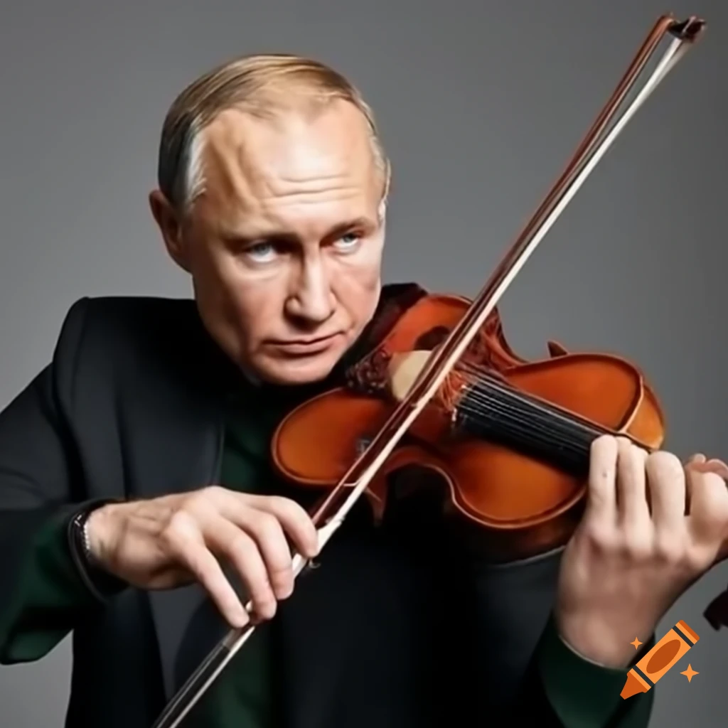 Political figure playing violin on Craiyon