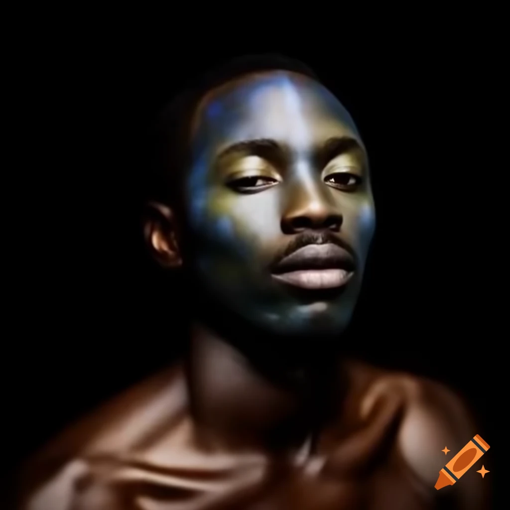 Portrait of a tall, toned black man with universally admired features ...