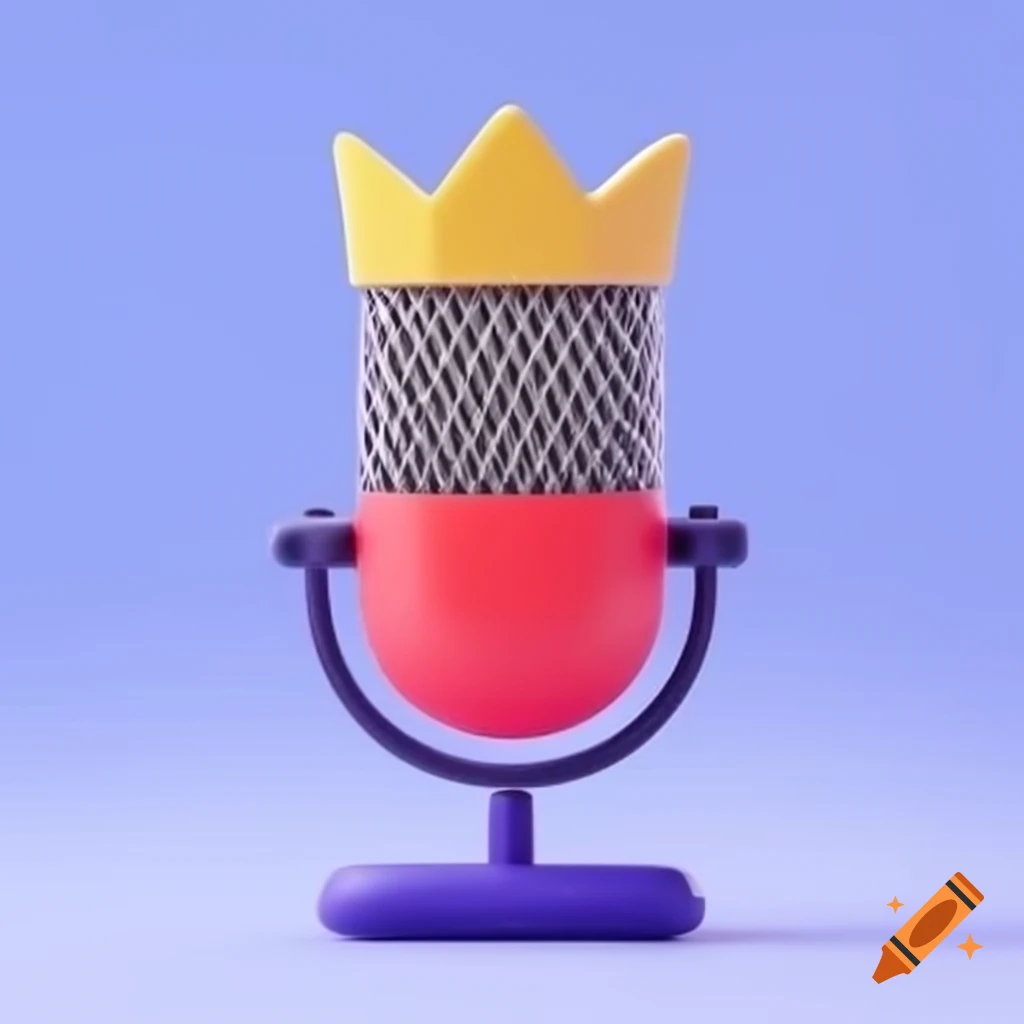 Studio microphone with unique lopsided crown design on Craiyon
