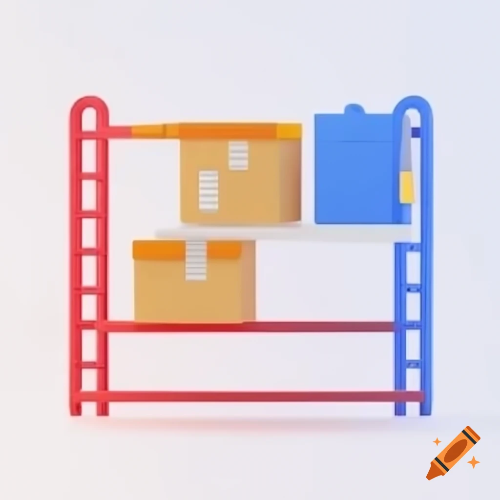 Warehouse rack icon with boxes in Google Material design style, using ...