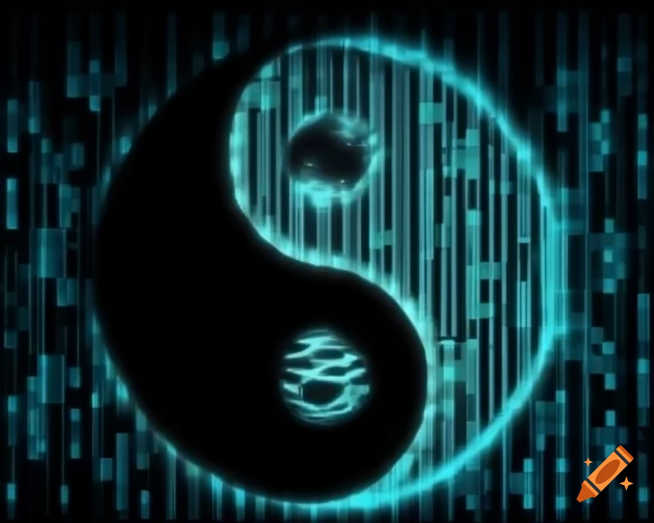 Binary yin and yang symbol on Craiyon