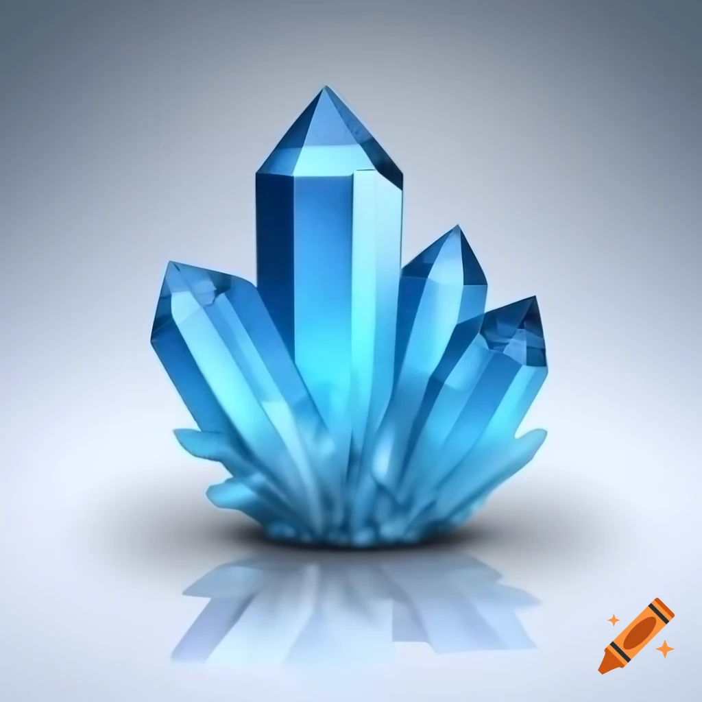2d light blue quartz crystal cluster icon on white background on Craiyon