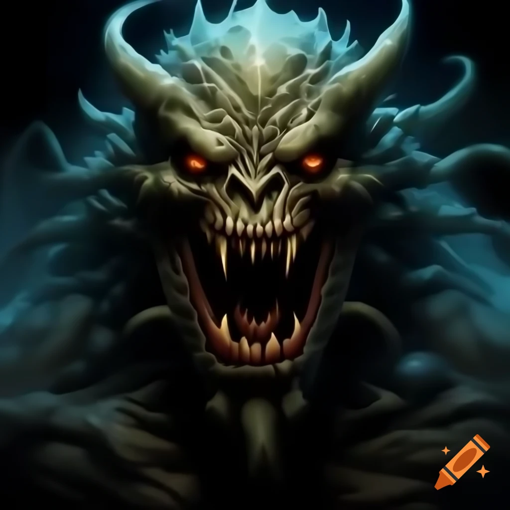 Evil monster silhouette on Craiyon