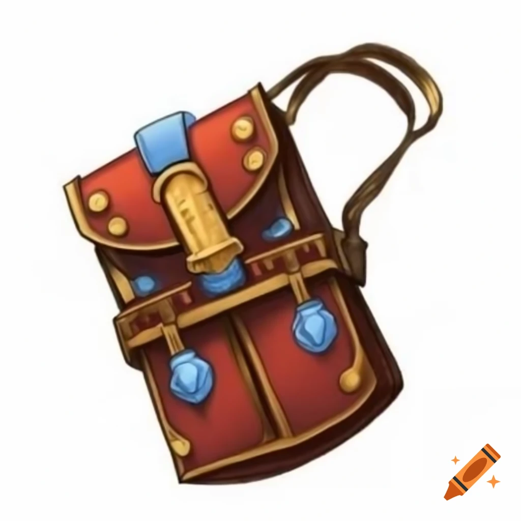 Detailed fantasy backpack illustration in Dungeons and Dragons style ...