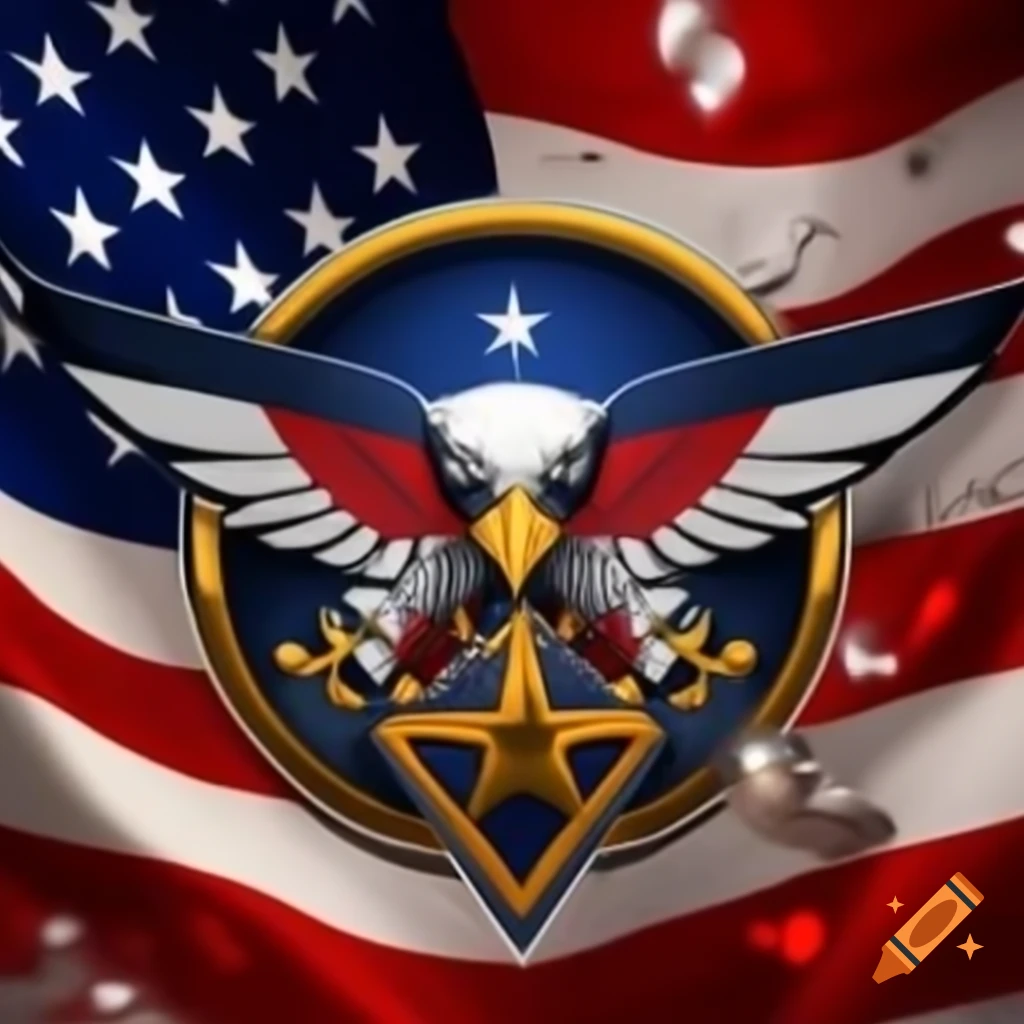 Military falcon logo featuring American flag and motto 'ever present ...