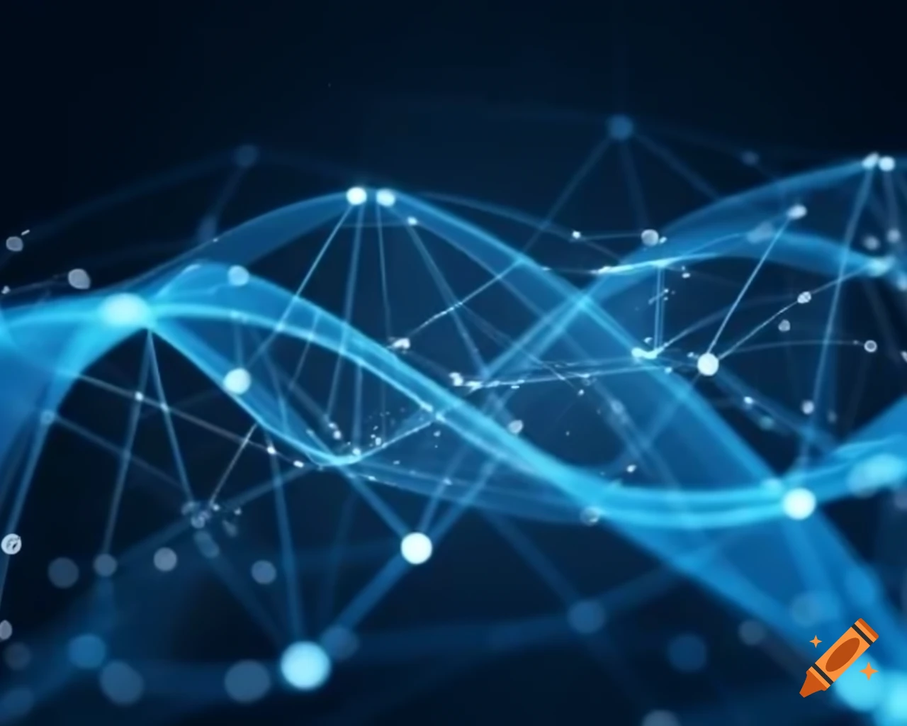 Network diagram with interconnected nodes and data flow on Craiyon