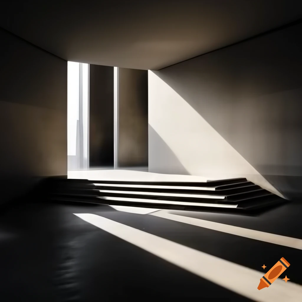 Monumental architectural structure featuring grand entrance and serene ...