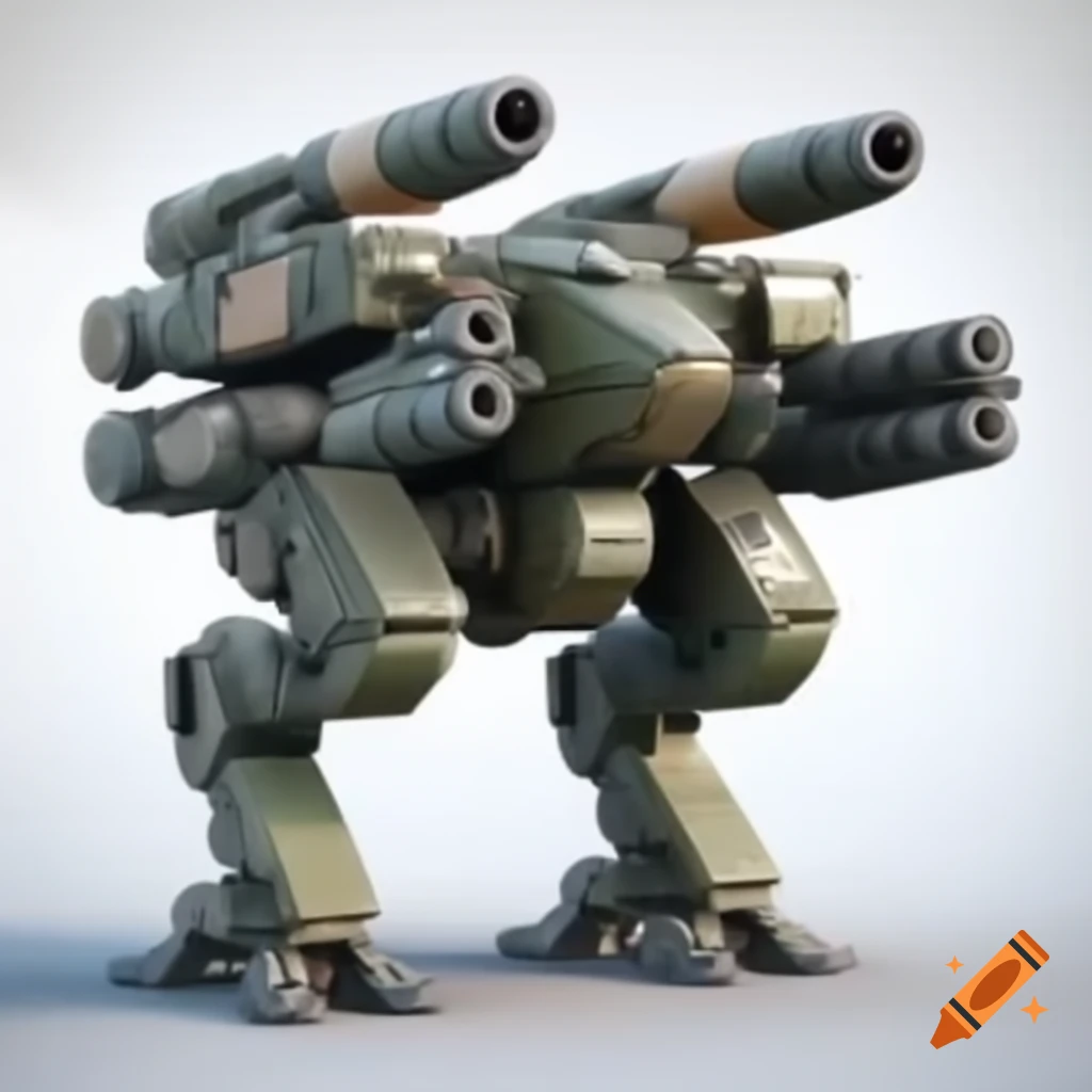Streamlined recon mech inspired by military tanks, featuring missile ...