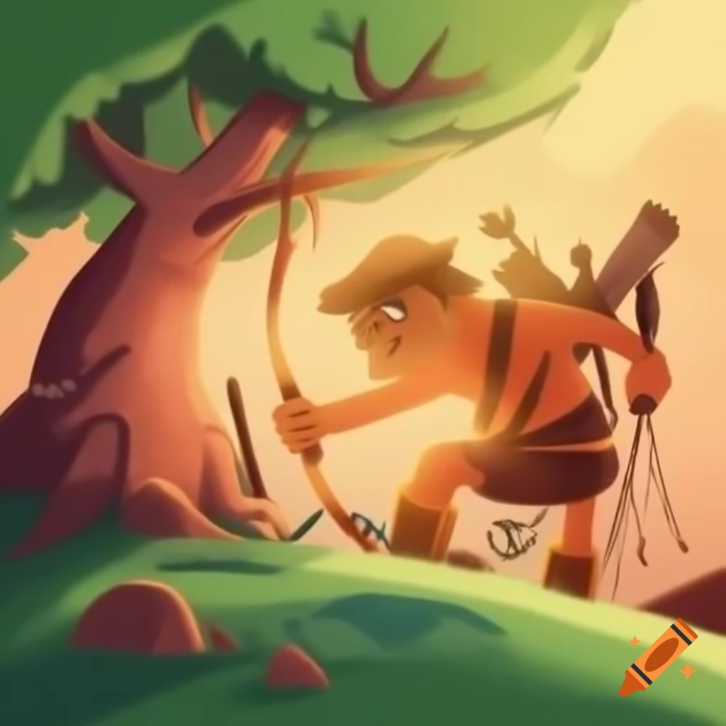 Miguel de Cervantes kneeling before burning sarsa tree on hill on Craiyon