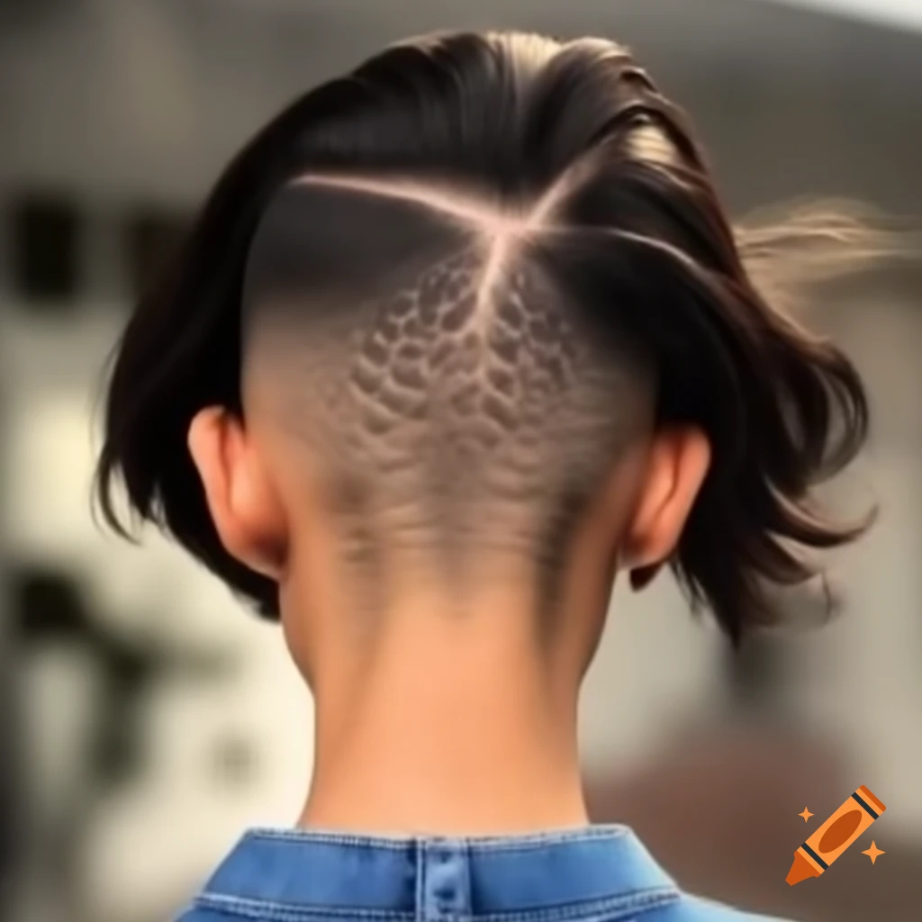 Mediterranean woman with thick undercut angled bob hairstyle on Craiyon