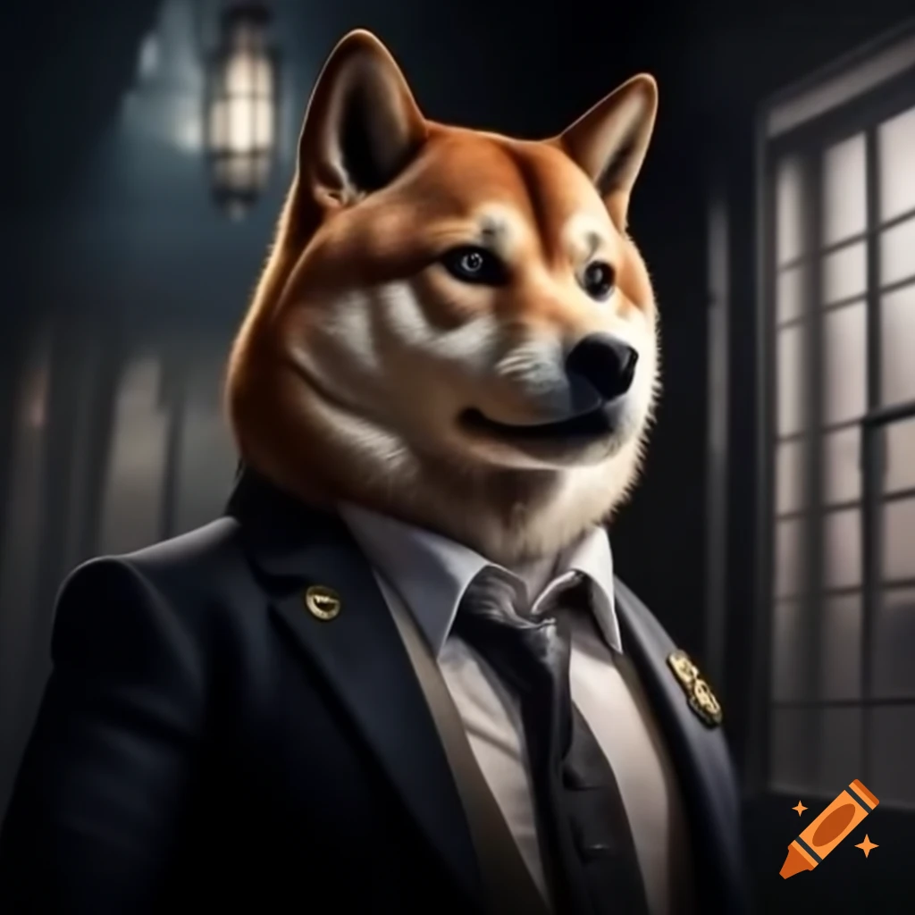 Doge meme featuring Elon Musk in suit jacket and t-shirt on Craiyon