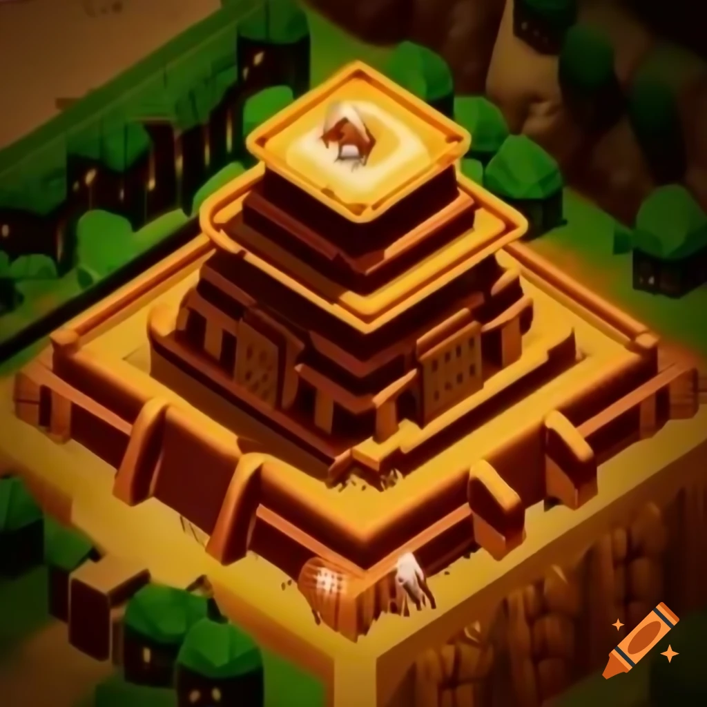 Topdown view of Inca temple with tiled floor in cartoon style for video ...