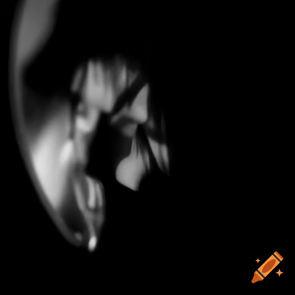 Close-up of mirror showing a reflection with empty expression and a ...