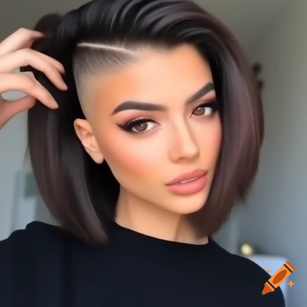 Mediterranean woman with thick dark brown hair in asymmetrical bob ...