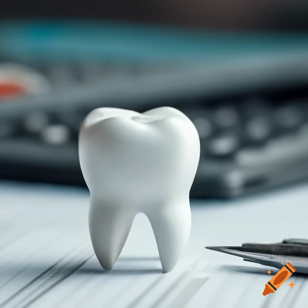 Tooth holding a pen while filling out a research questionnaire on Craiyon