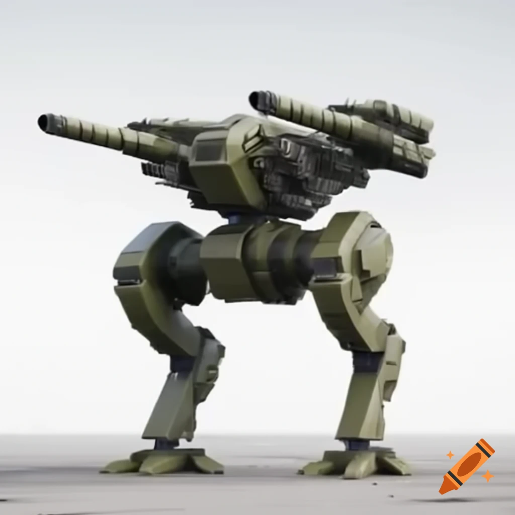 Streamlined recon mech with missile pods and plasma cannons on white ...