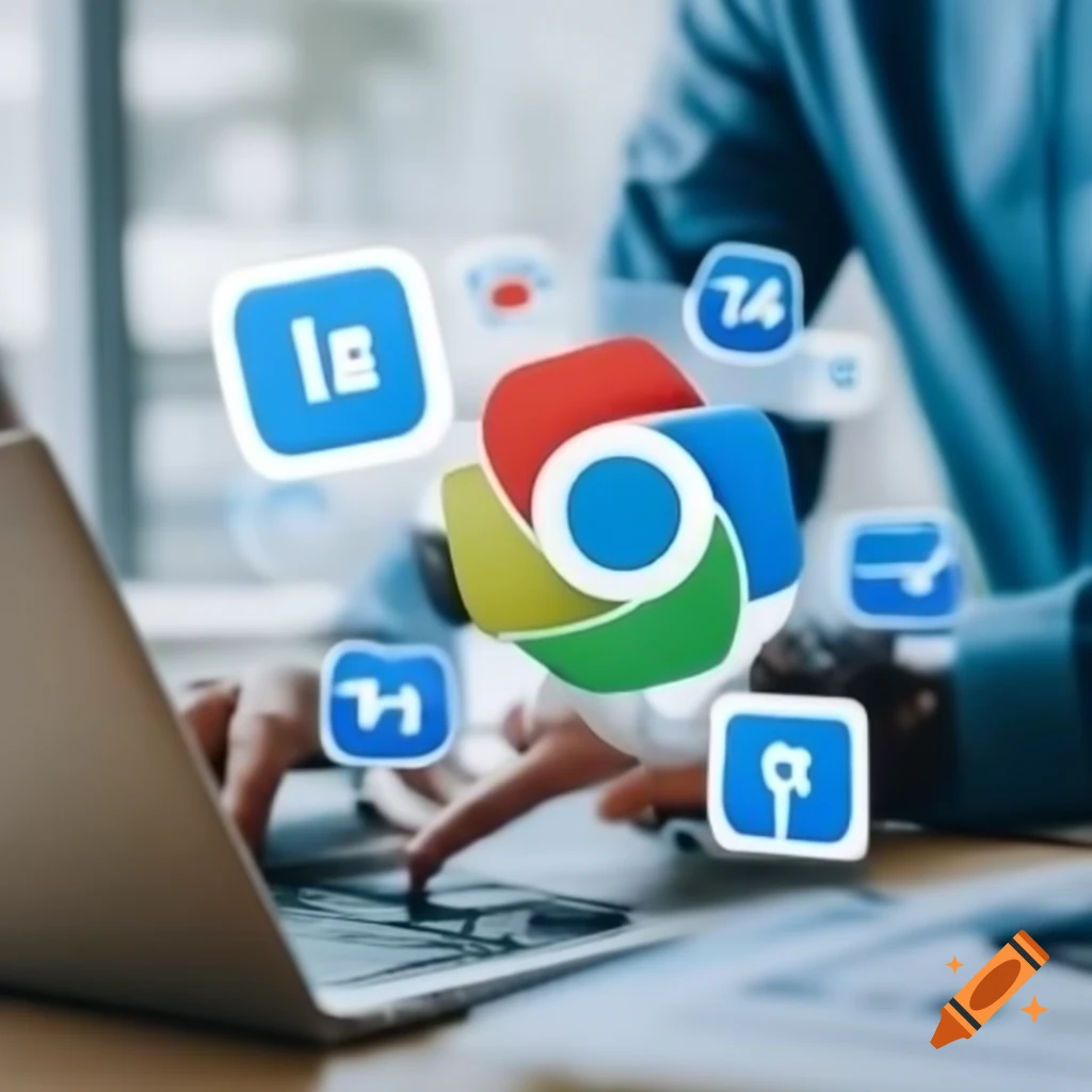 Logo of social media manager featuring a laptop on Craiyon