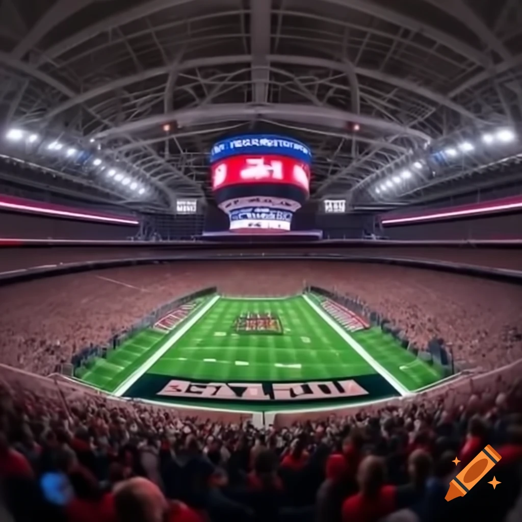 Dome-style American football arena featuring field and fans, Toronto ...