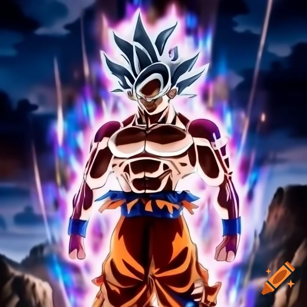 Goku mastering Ultra Instinct and fusing with Super Saiyan form, silver ...
