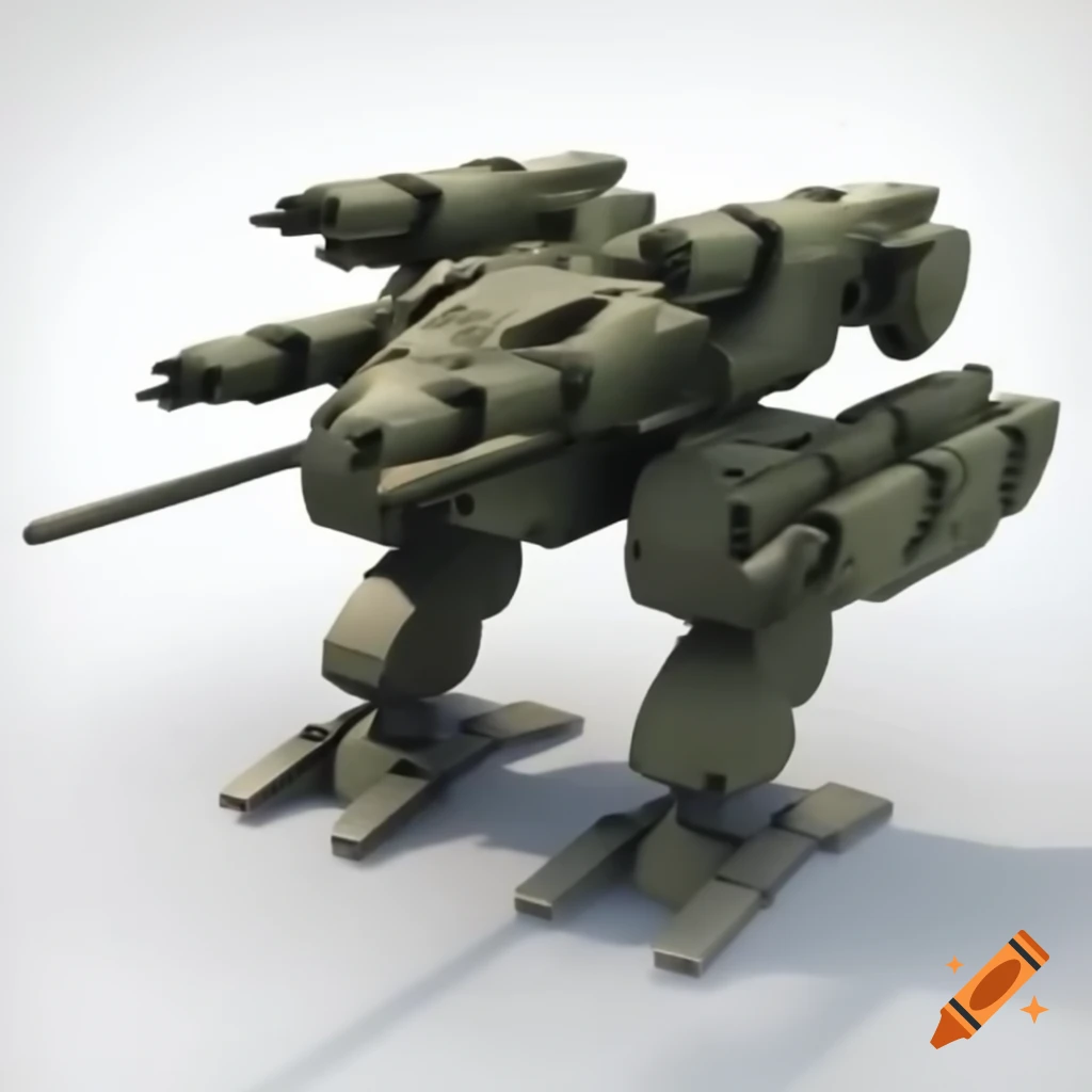 Fast, streamlined recon mech inspired by military tanks with missile ...