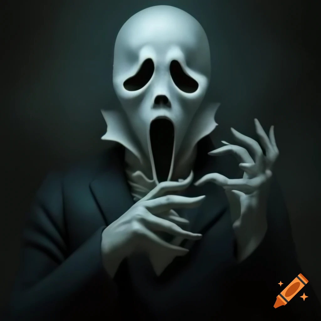 1700-era ghost man in suit with Arlecchino mask inviting to dance on ...