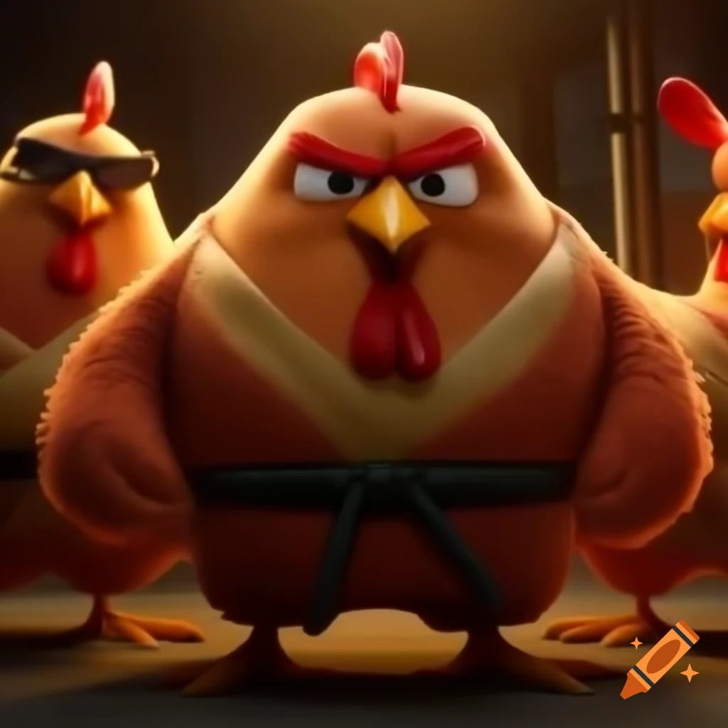 Cartoon chickens with unique personalities for TV series on Craiyon